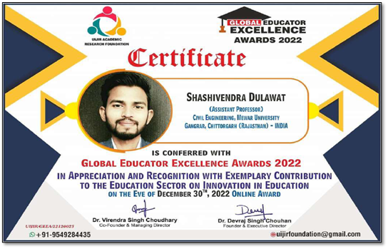 Mewar University : Awards & Recognitions